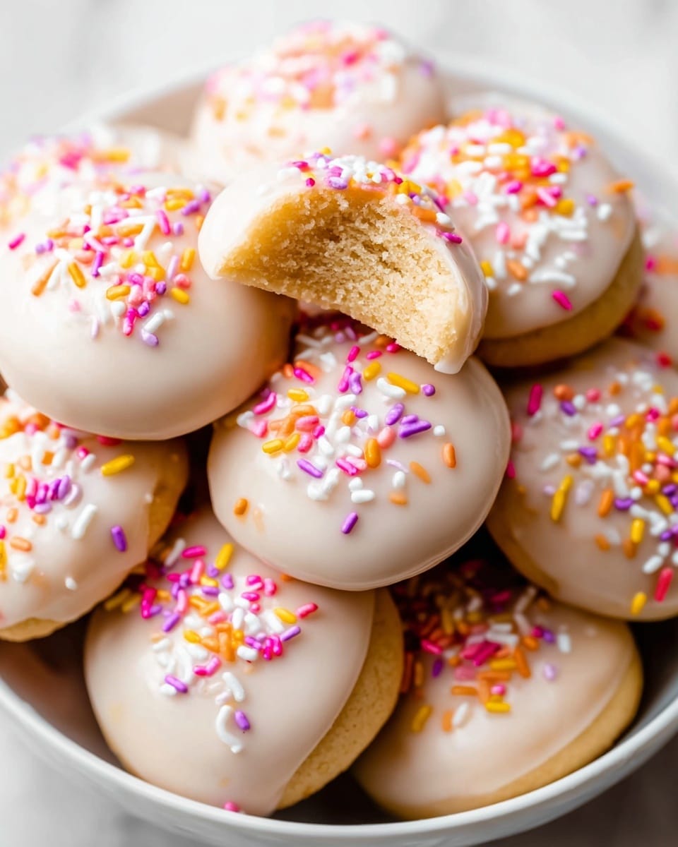 Lemon Anginetti Cookies with Icing and Sprinkles | Brighten Your Day